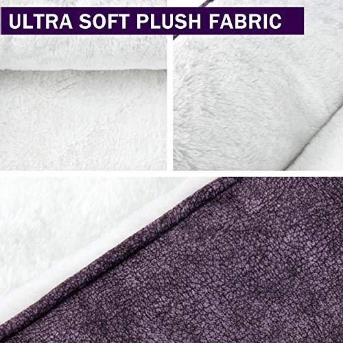 Coohom Rectangle Washable Dog Bed,Warming Comfortable Square Pet Bed Simple Design Style,Durable Dog Crate Bed for Medium Large Dogs (25 INCH, Purple)