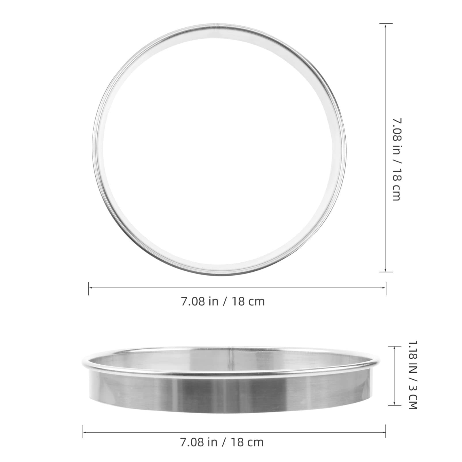 BESTonZON 7 Inch Cake Ring Stainless pastry rings round biscuit cutter Stainless Steel Cake Ring Steel Tart Ring