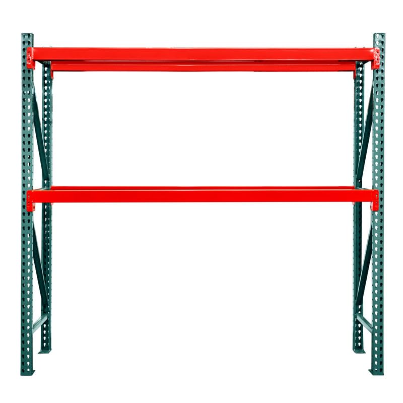 Shelving Inc. 48" d x 144" w x 120" h - 2-Tier Teardrop Pallet Rack Starter Unit - 6" h Beams, Weight Capacity 7160lbs Per Beam Level
