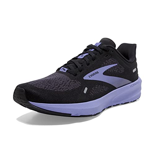 Brooks Womenâs Launch 9 Neutral Running Shoe - Black/Ebony/Purple - 9