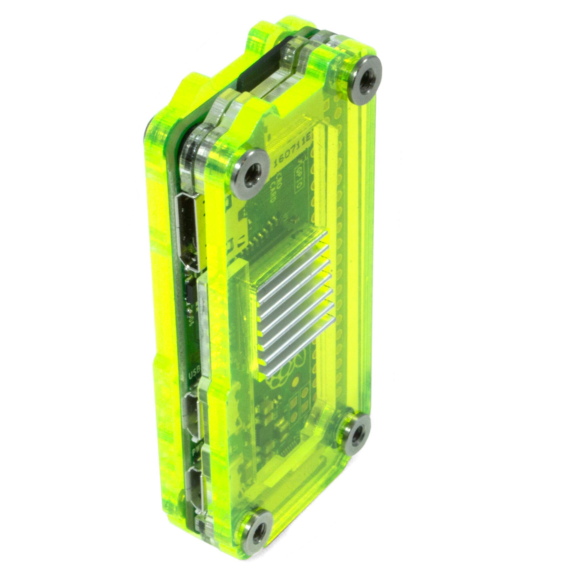 Zebra Zero Case for Raspberry Pi Zero & Zero Wireless - Laser Lime w Heatsinks