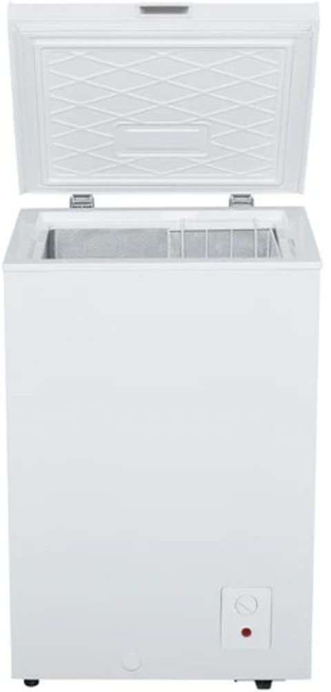 Avanti CF350M0W Slim 20x22x34 Inch 3.5 Cubic Foot Capacity Stand Alone Upright Ice Chest Deep Freezer with Defrost and Removable Storage Basket, White