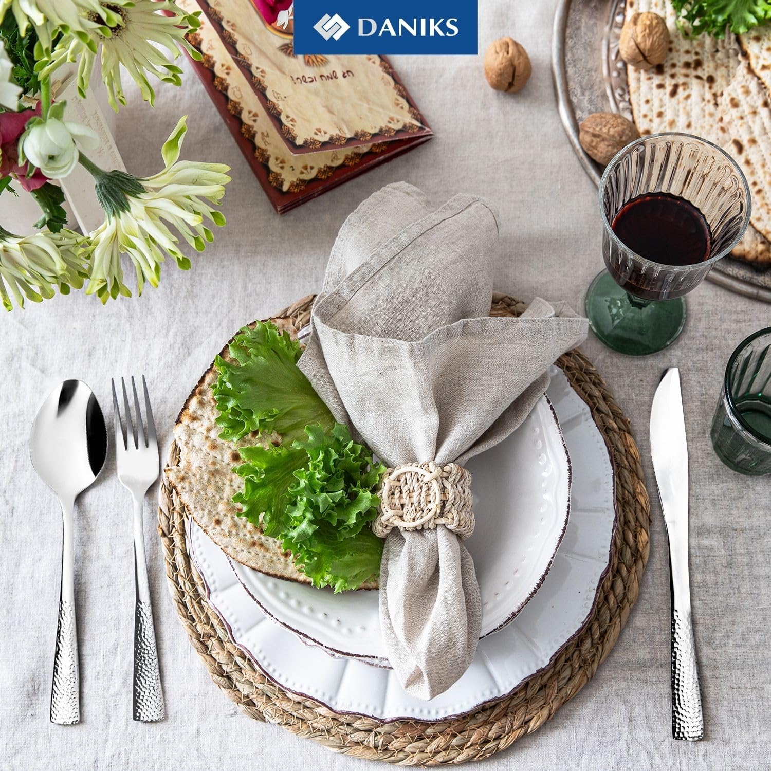 Daniks Alta 24 Pieces Silverware Set Service for 6 | Premium Stainless Steel Flatware Cutlery Set | Include Forks, Spoons and Knives | Dishwasher Safe for Home, Restaurant, Kitchen | Mirror Polished