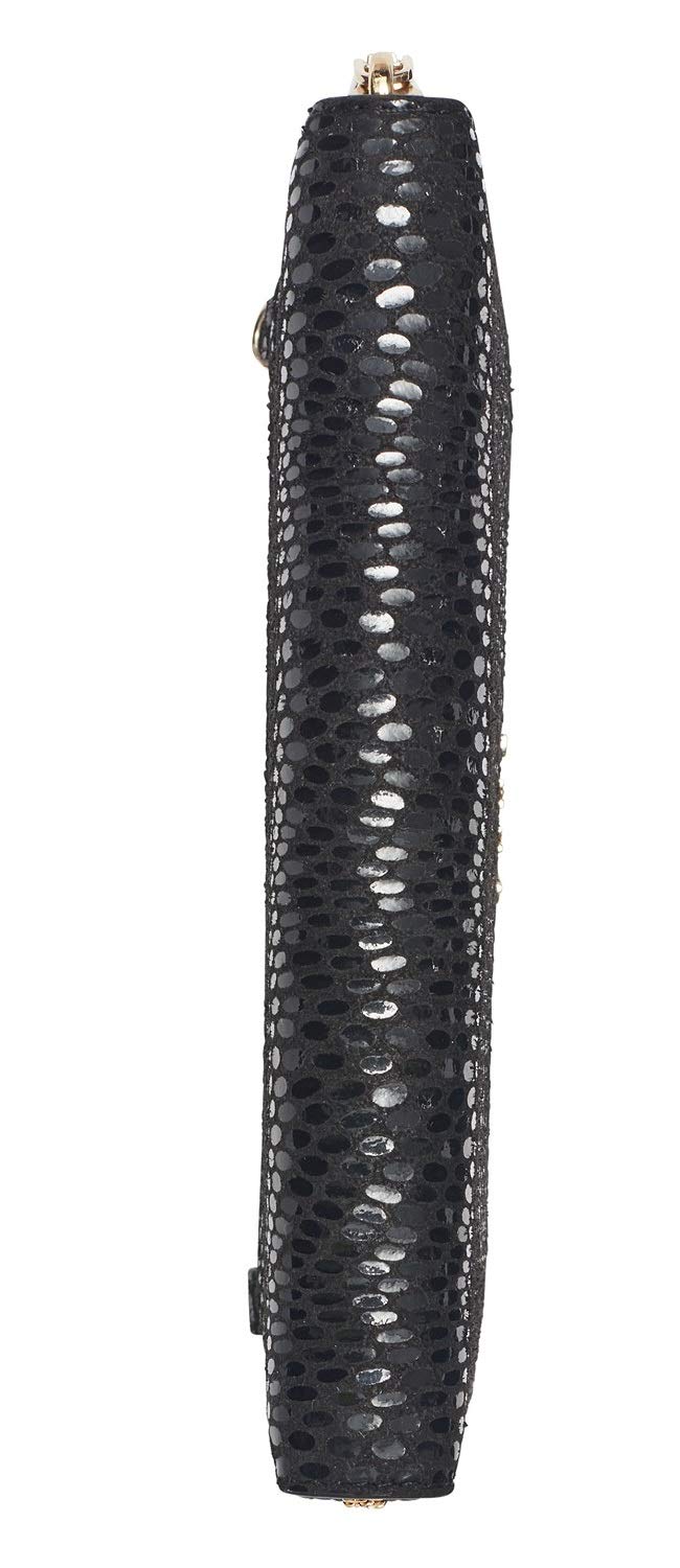 DKNY Sally Leather Zip Around Wallet on a Chain - Black