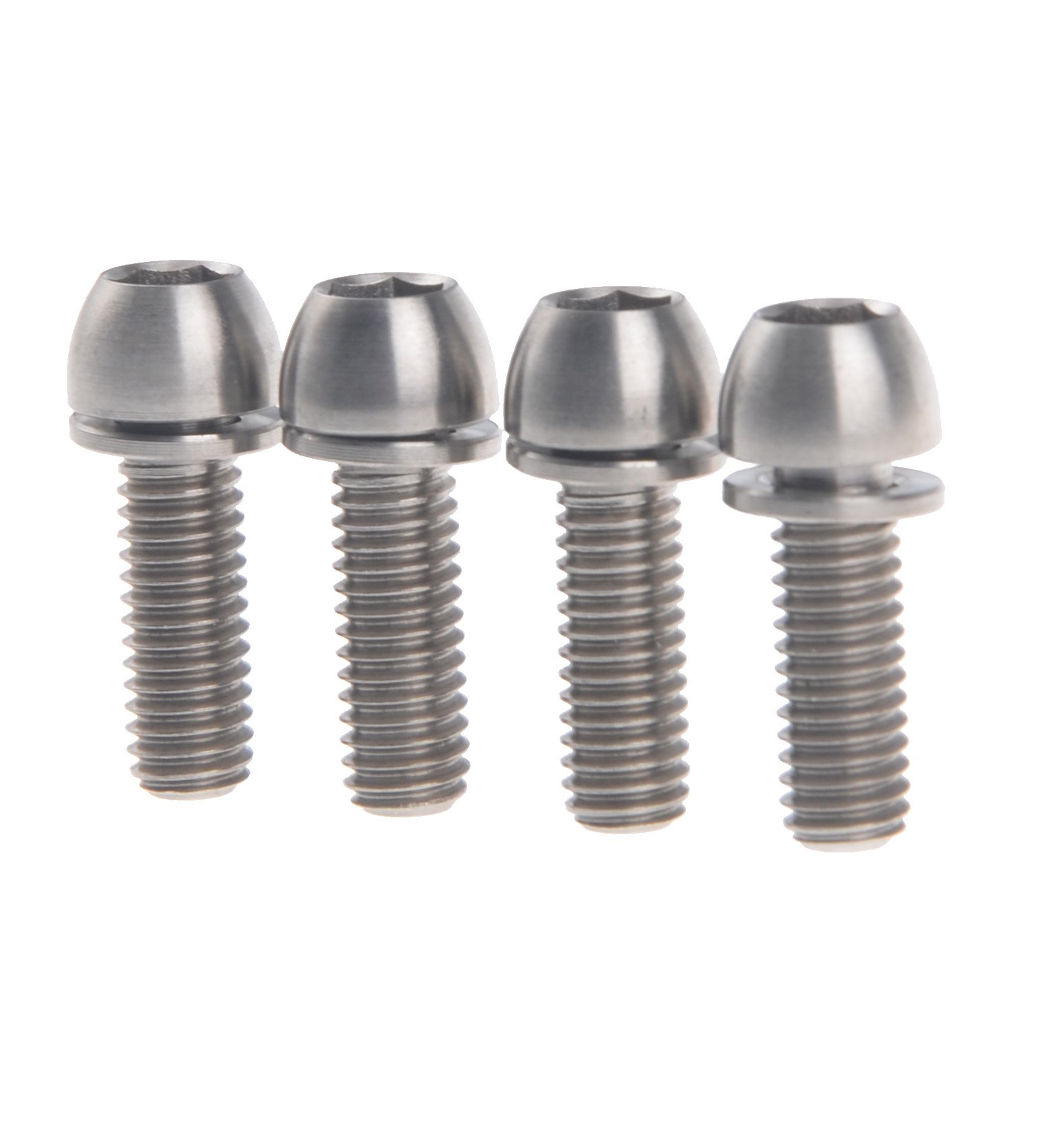 Wanyifa Titanium Gr5 M6x18mm Ball Allen Head Bolt with Washer for Bicycle Disc Brake Caliper Pack of 4