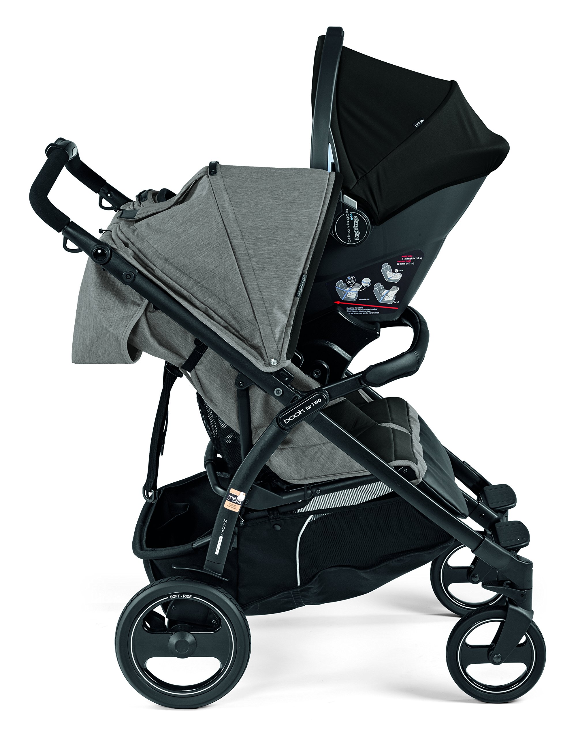 Peg Perego Single Adapter Connector - Book for Two - Accessory - Designed to Work with 1 Primo Viaggio 4-35 Car Seat