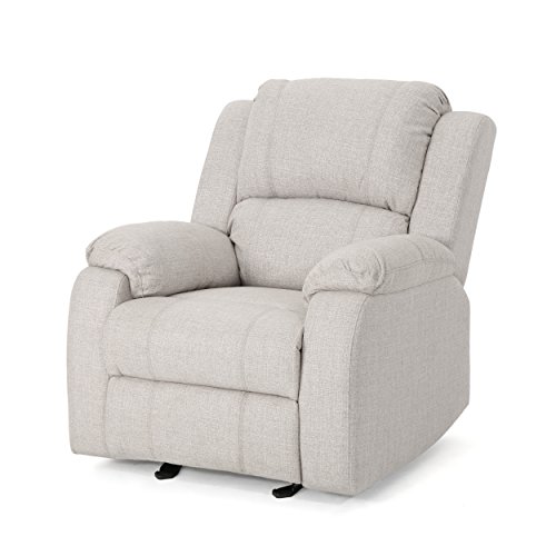 Christopher Knight Home Michelle Gliding Recliner,Stainless Steel, Beige + Black