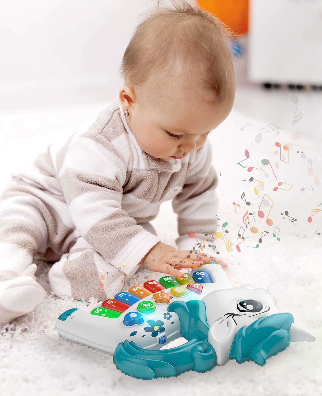 Baby Toy, Unicorn Toy with Music and Flashing Lights Aminal Language for 6-12months