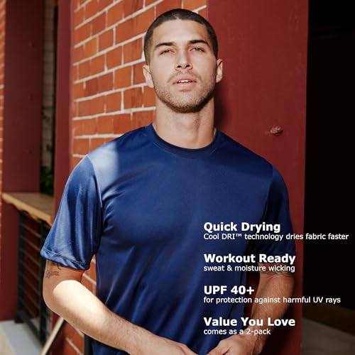 Hanes mens Sport Cool Dri Performance Tee Shirt, Wow Pink, Large US