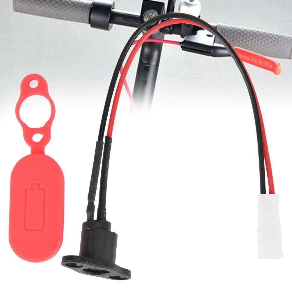 Battery Charger Connector Plug, Charging Port for M365 with Waterproof Cover for M365 Electric Scooter Accessory