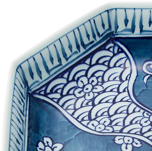 Arita Ware Plate, Plate, Twisted Crest Berry Set (1 Platter, Approx. 9.4 x 9.1 x 2.0 inches (24 x 23 x 5 cm), 5 Plate Plates, Approx. 5.5 x 1.2 inches (14 x 3 cm)