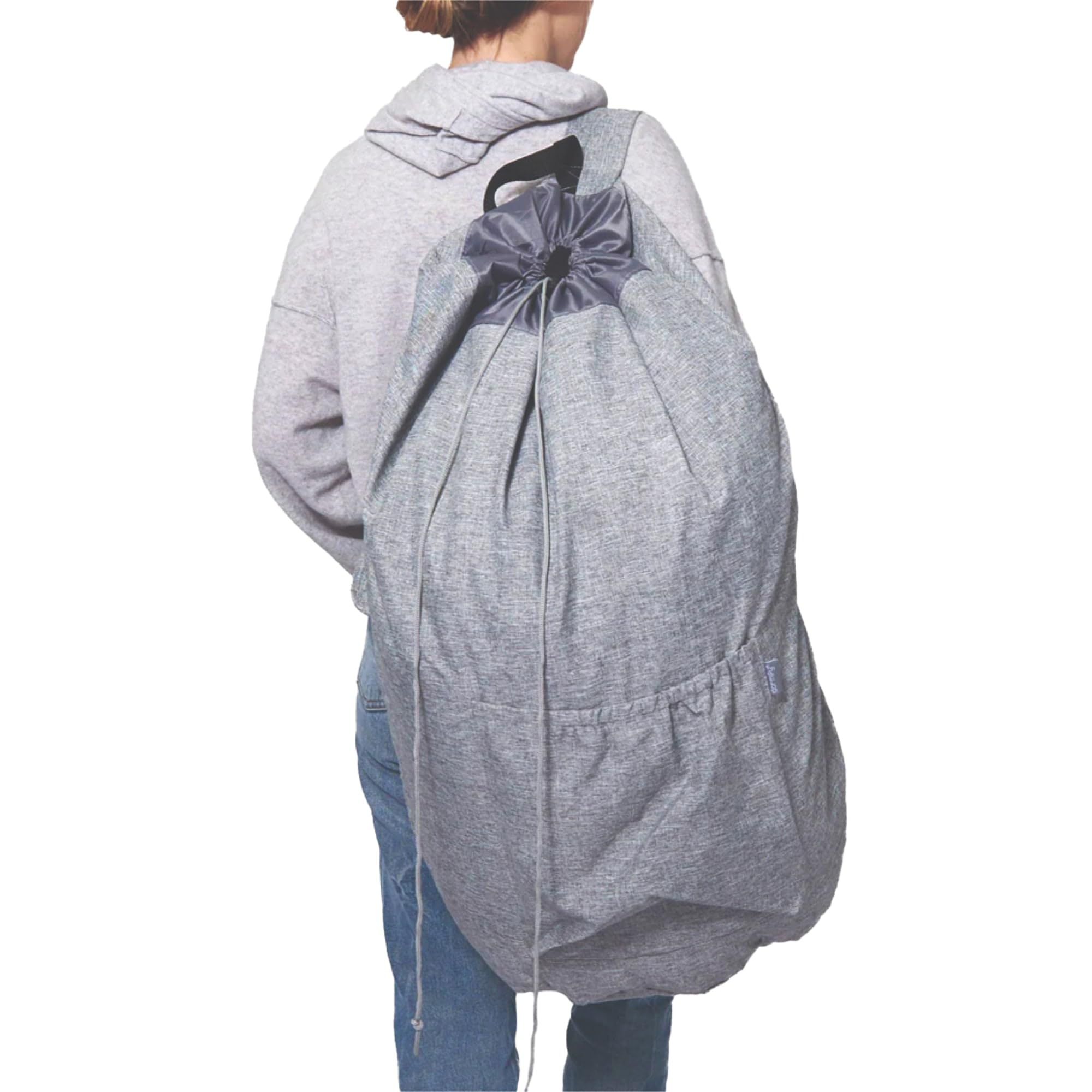 Collapsible Laundry Bag Backpack | Laundry Hamper & Clothes Basket Tote for College Dorm | Portable Laundry Bag 16" x 20" Small Space Living Essential