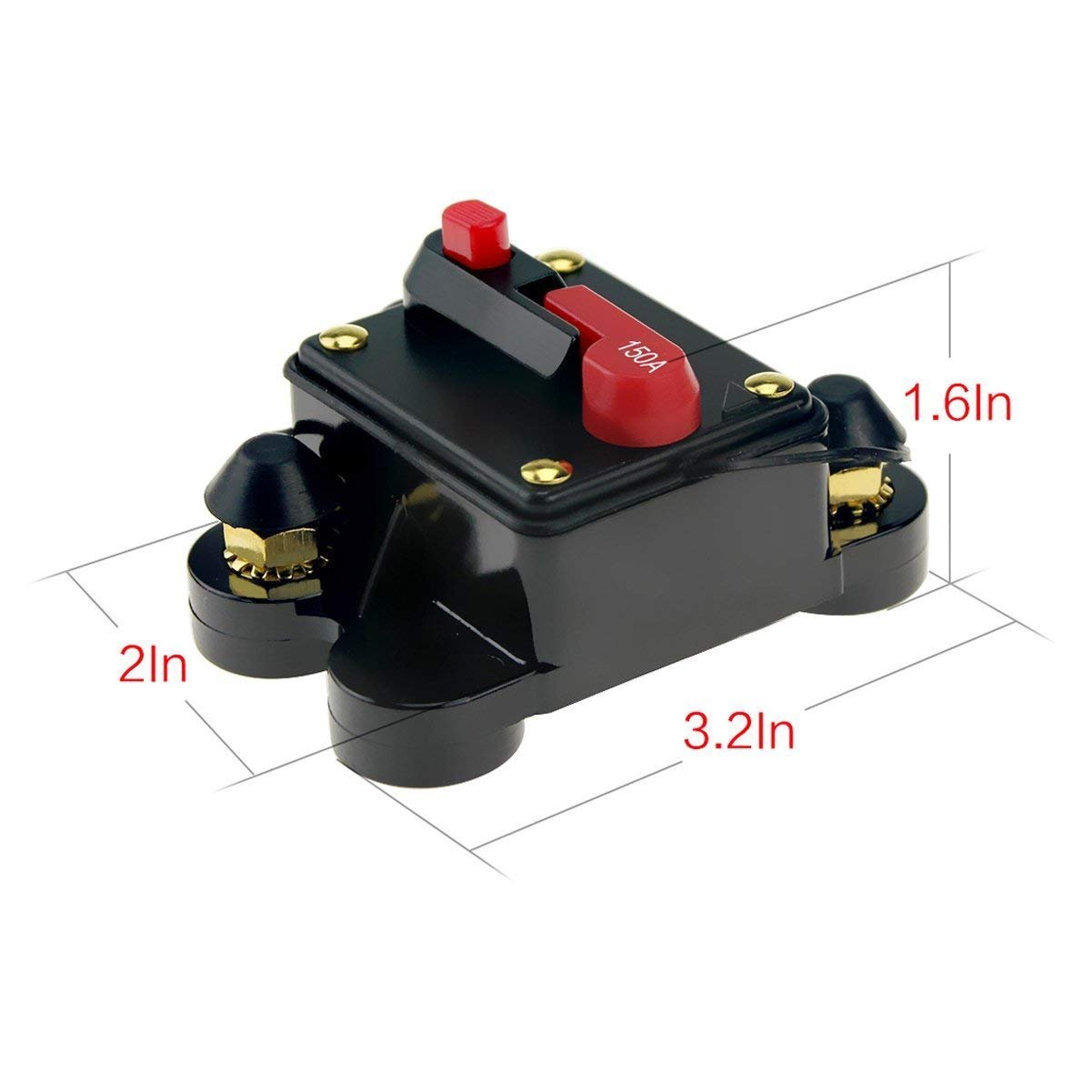 ANJOSHI Circuit Breaker 150amp 50A-300A with Manual Reset Home Solar System Fuse Holder for Car Audio and Amps Protection 12V-48V DC Reset Fuse Inverter Replace Fuses