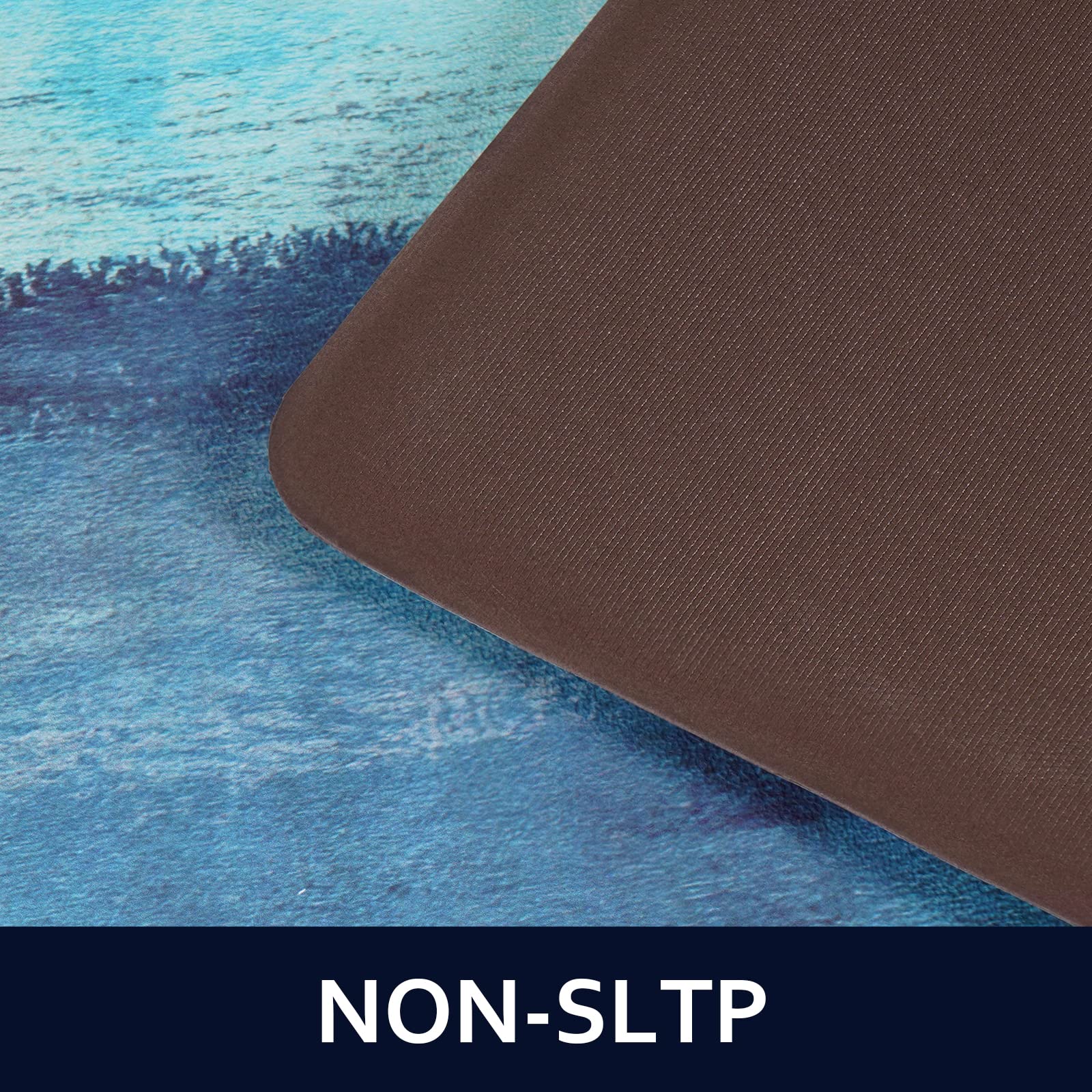 ASPMIZ Kitchen Mat 2 PCS - Cushioned Anti-Fatigue Kitchen Rugs Non Slip Memory Foam Kitchen Mats and Rugs Turquoise Kitchen Floor Comfort Mats for Home, 18'' x 48'' + 18'' x 30'', Beveled Edge