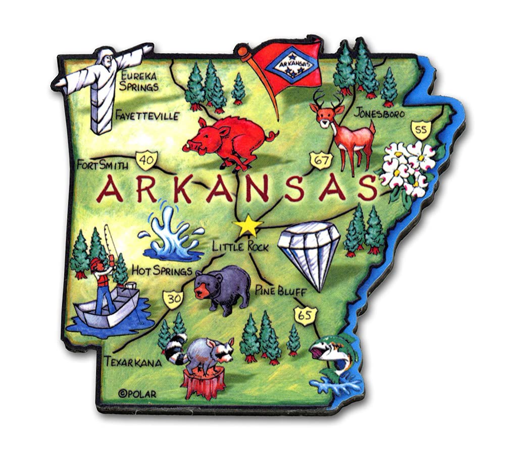 Arkansas Artwood State Magnet Collectible Souvenir by Classic Magnets