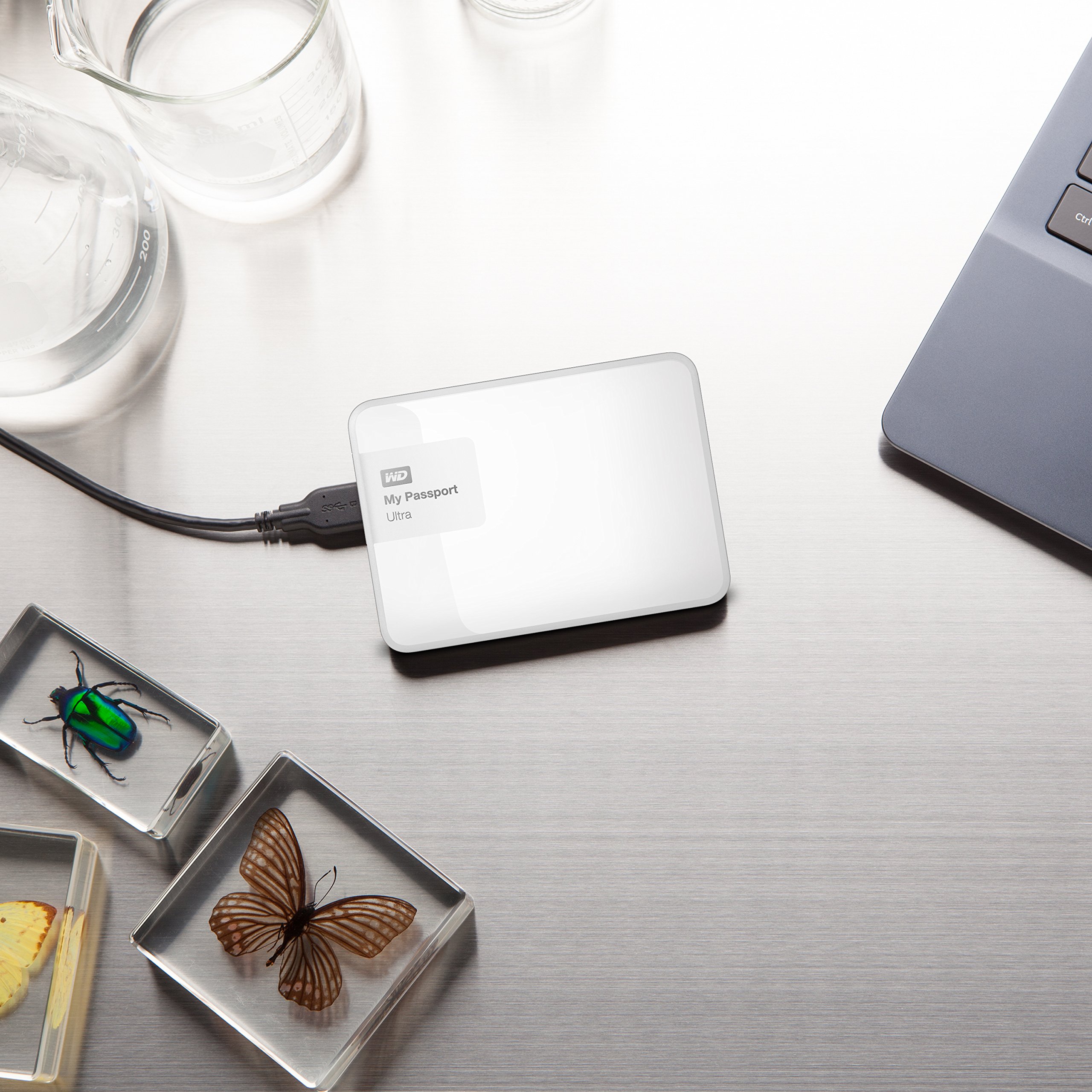WD 2TB White My Passport Ultra Portable External Hard Drive - USB 3.0 - WDBBKD0020BWT-NESN