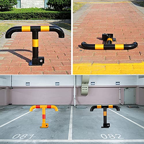 Car Parking Space Lock T Shape Foldable Security Post Parking Post Strong and Sturdy Traffic Visible Warning Sign (Black Yellow) (Black Yellow) (Yellow red)