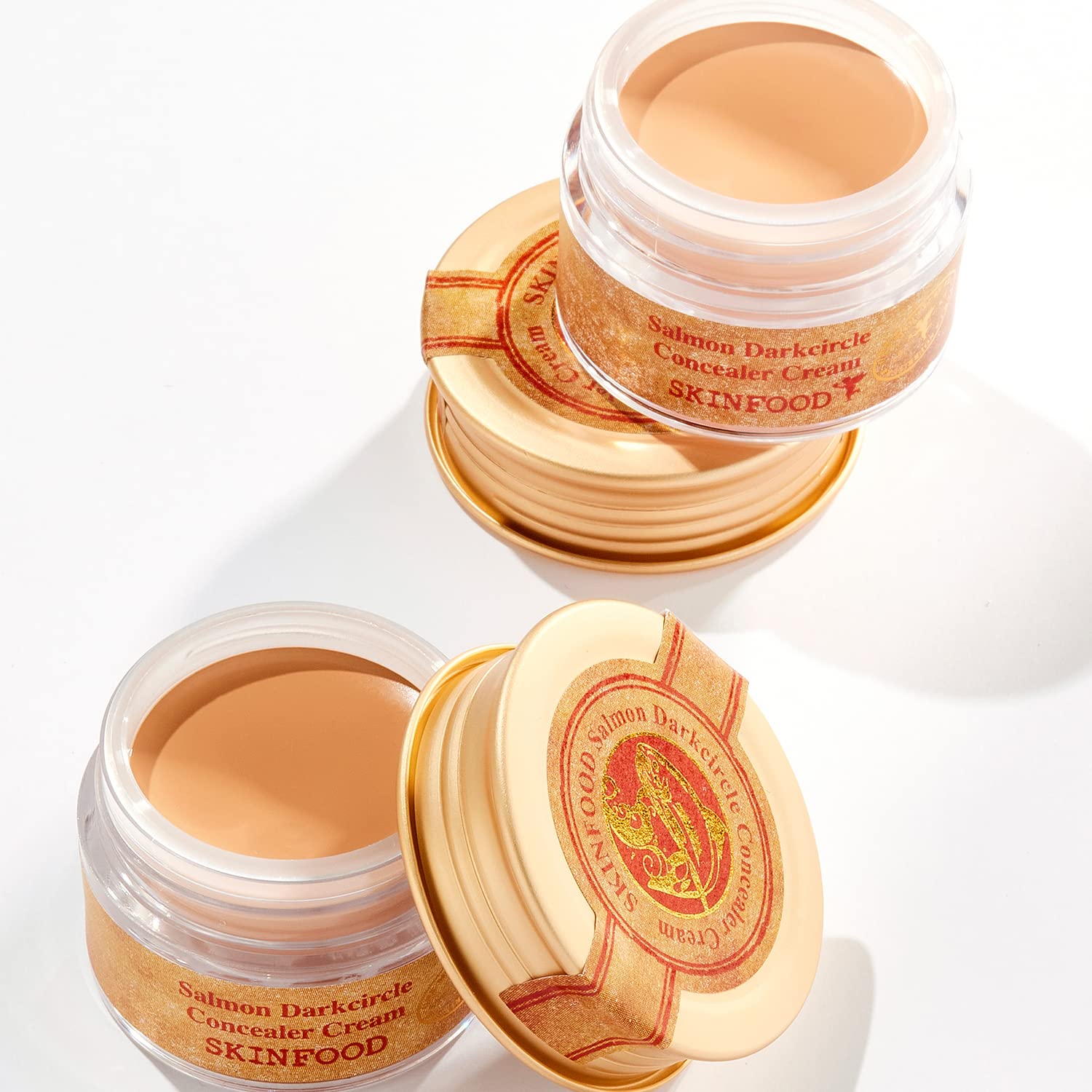 SKINFOOD Salmon Dark Circle Concealer Cream #2 - Concealer for Dark Circles - Under Eye Concealer for Dark Spots and Wrinkles - Full Coverage Under Eye Concealer - 0.35 Oz/10 g (Salmon Beige)