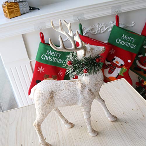 Athoinsu 12'' Christmas Reindeer Figurine Table Desk Decorations Xmas Elk Ornaments Holiday for Party Supplies (Plastic)