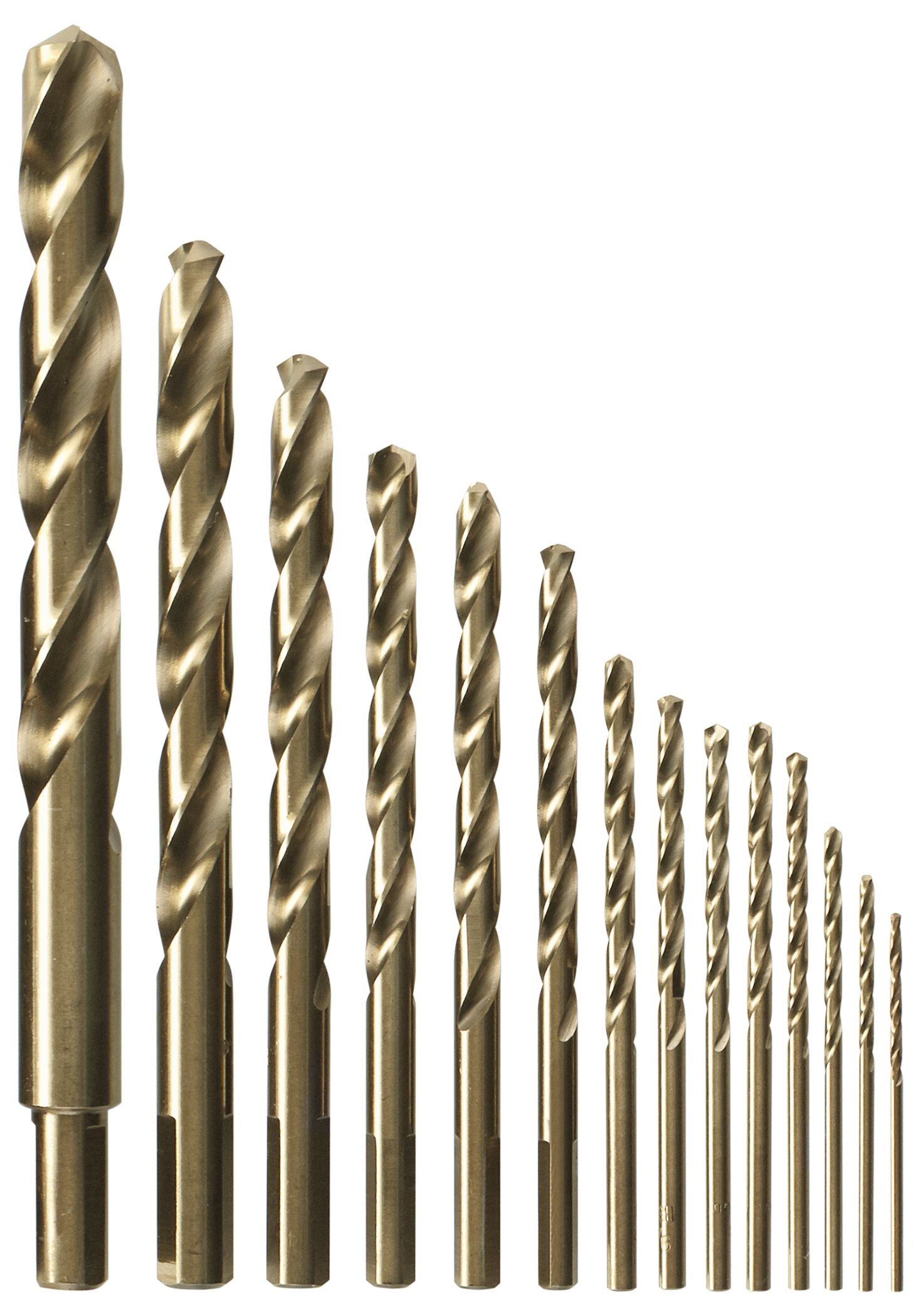 BOSCH CO14 14-Piece Assorted Set with Included Case Cobalt Metal Drill Bit with Three-Flat Shank for Drilling Applications in Stainless Steel, Cast Iron, Titanium, Light-Gauge Metal, Aluminum