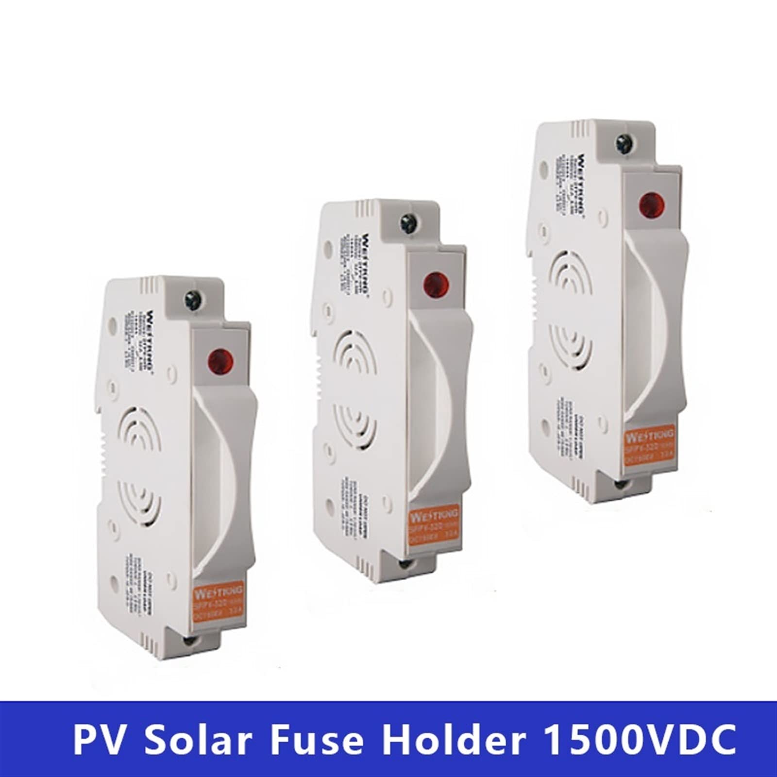 BASNI 5Pcs PV Solar Fuse Holder 1500VDC High Pressure Current Limit for Photovoltaic System Combiner Box Safety Protection