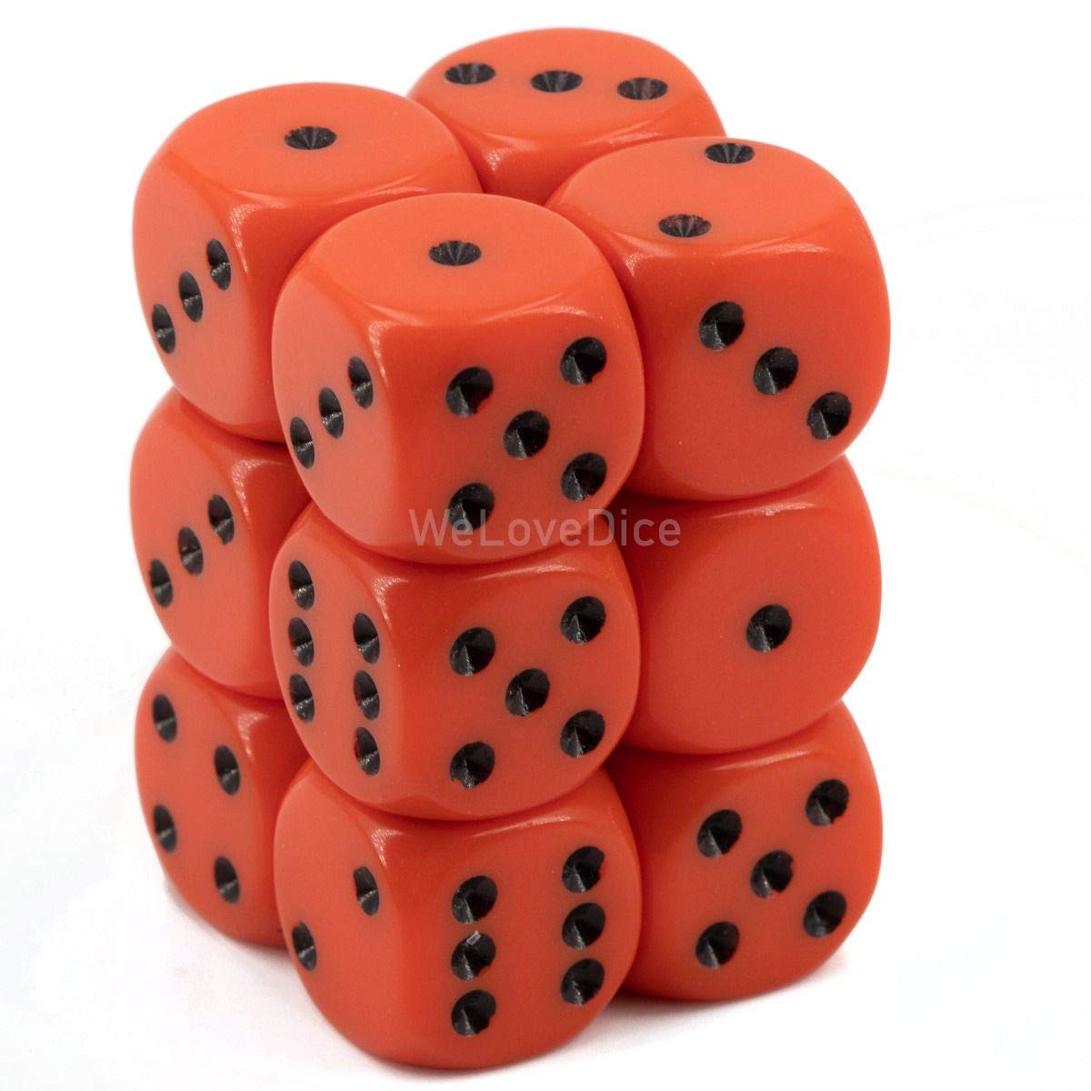 DND Dice Set-Chessex D&D Dice-16mm Opaque Orange and Black Plastic Polyhedral Dice Set-Dungeons and Dragons Dice Includes 12 Dice β D6, Various (CHX25603)