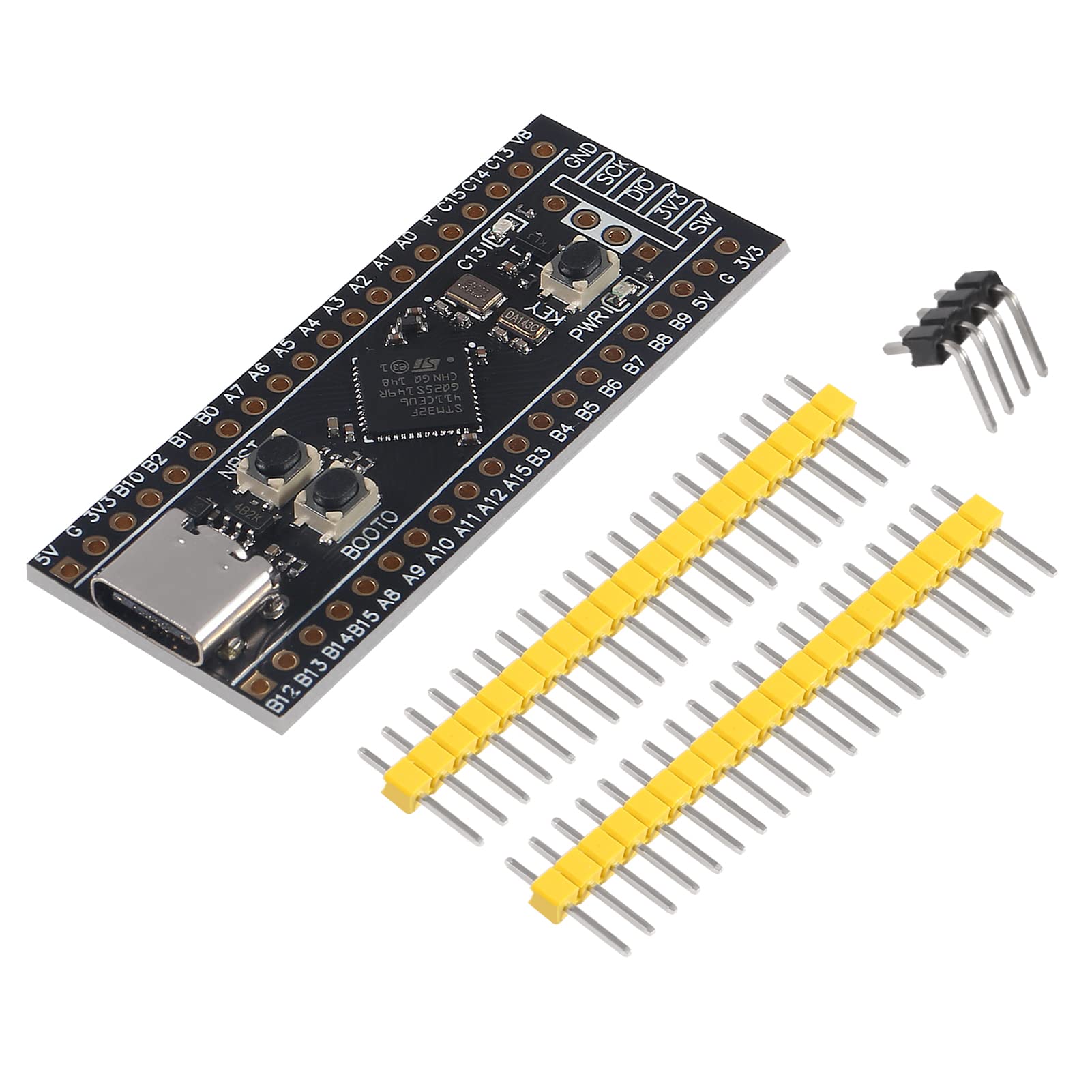 DWEII 1PCS STM32F411 Development Board V3.0 STM32F411CEU6 STM32F4 Learning Board 100MHz Clock 512kB Flash and 128kB RAM with 1 PCS ST-Link V2 (Random Color) Support for MicroPython/Programming