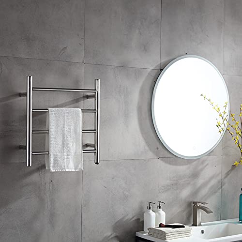 Heated Towel Rack, Towel Warmer, 5 Bars Wall Mount Electric Heated Towel Rack 304 Stainless Steel Radiator for Bathroom,Pools,Kitchen,Gyms,Plug in ,Electric Towel Warmer (Color : Hardwired)