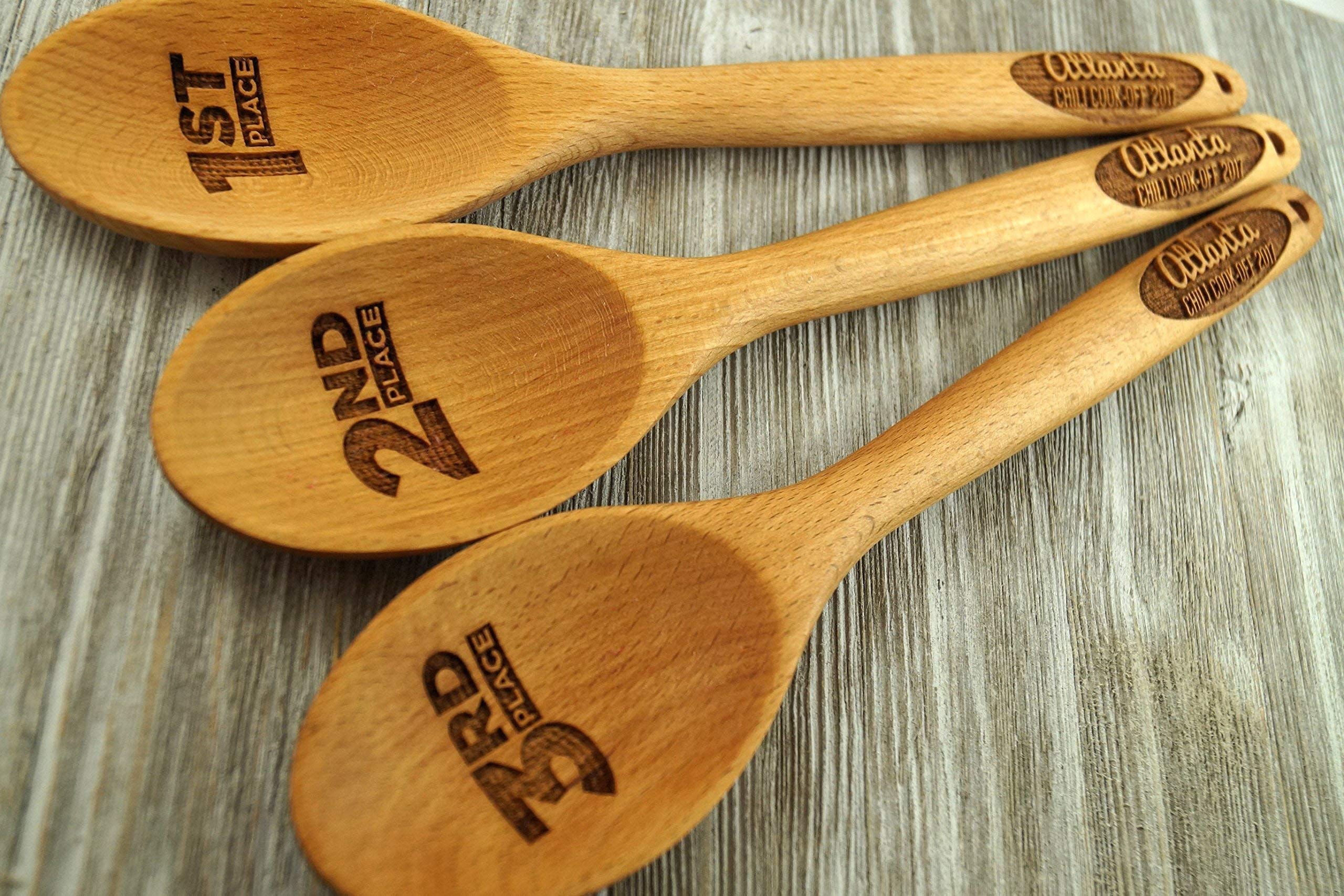 Chili, Chili Cook Off, Chili Cook-Off, Prize, Contest, Personalized spoon, Wooden Spoon, Favor, Event Prize, Engraved Spoon Set Custom, Cook Off Trophy