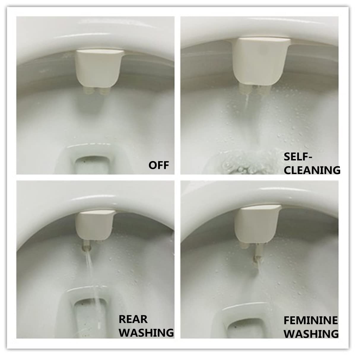 Bidet J2510B-Hot and Cold Water Self-Cleaning Feminine/Rear Wash Non-Electric Bidet Sprayer,Dual Nozzles Bidet Toilet Attachment with Adjustable Pressure Control(Blue)