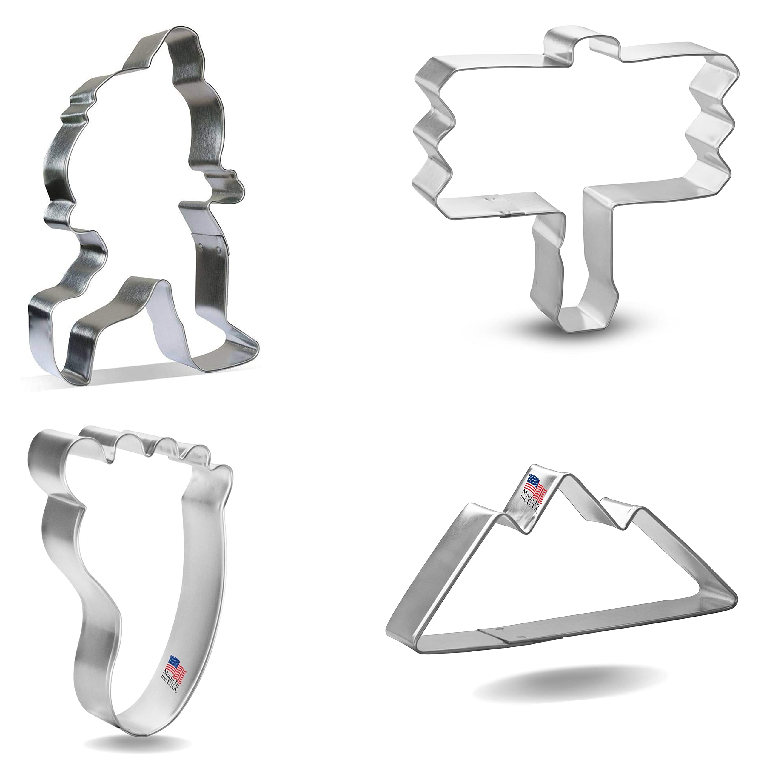 Bigfoot Cookie Cutter Set, Bigfoot, Wooden Sign, Mountains, Foot, Foose, USA 4 Piece