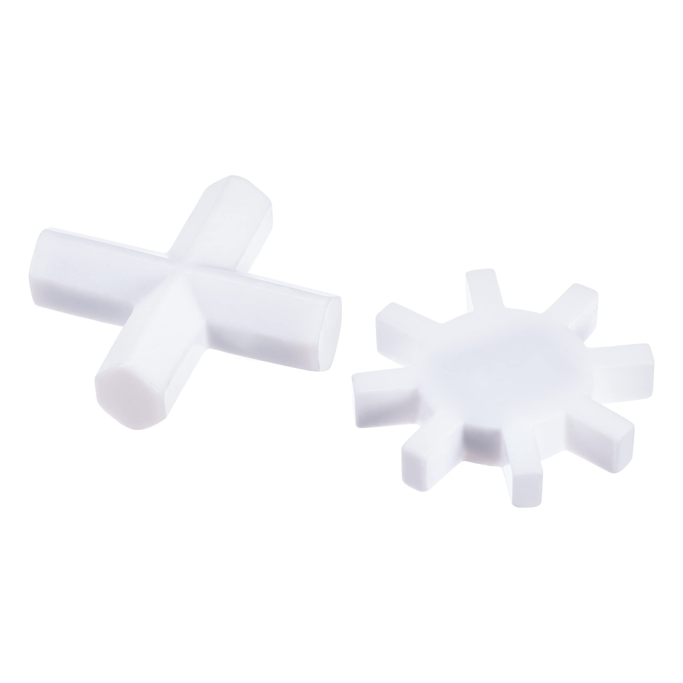 MECCANIXITY Magnetic Stirrer Mixer Stir Bar Rod Cross/Gear Shape Coating Magnet White for Laboratory 2in1 Set