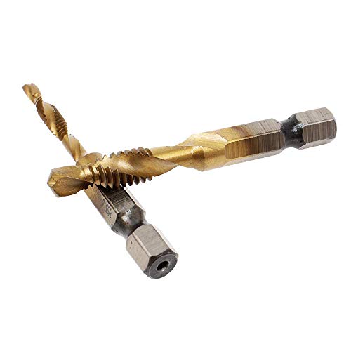 AUTOTOOLHOME 6 Pack Titanium Combination Drill Tap Bit Set Screw Tapping SAE 6-32NC 8-32NC 10-24NC 10-32NC 12-24NC 1/4-20NC