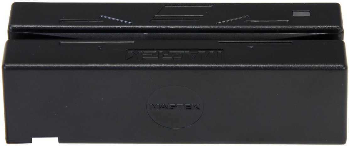 MagTek 21040145 SureSwipe Dual Head Triple Track Magnetic Stripe Card Reader with 6' USB Interface Cable, 60 in/s Swipe Speed, 5V, Black