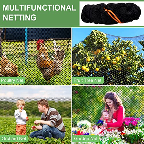 Bird Netting - 50’ x 50’ Poultry Netting with 2.4” Square Mesh for Chicken Coop, Bird Netting for Garden Protection, Heavy Duty Nylon Garden Mesh Netting for Fruit Tree Against Aviary, Deer, Squirrel