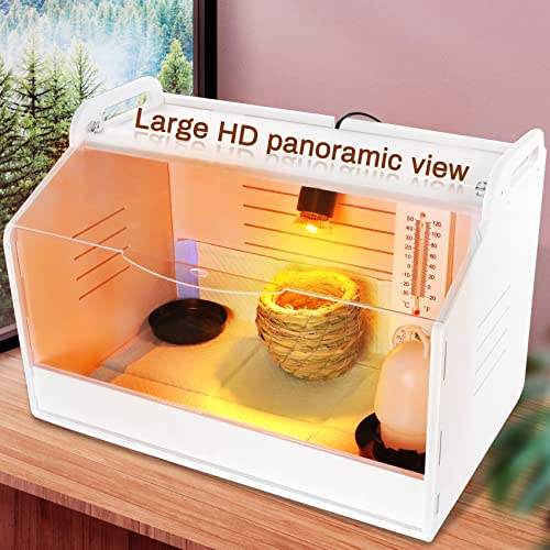 Chick Brooder Brooding Box for Chicks/Parrot/Duckling/Kittens/Puppies, with Heating lamp, Glass Window,Brooder Brooder Box Warms up to 15 Chicks,High Temperature Resistant Brooder Box (ChickBrooder1)