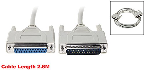 uxcell DB25 25Pin Serial M-F Cable, 2.6M Male to Female Serial LPT Printer Extension Cable Computer Printer Extending Cable 1pc