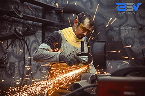 BSV Welding Neck Protector - Cut, Scratch, Flame & Heat Resistant, 100% made with Double Layered DuPont Kevlar - Unisex, Large, Yellow