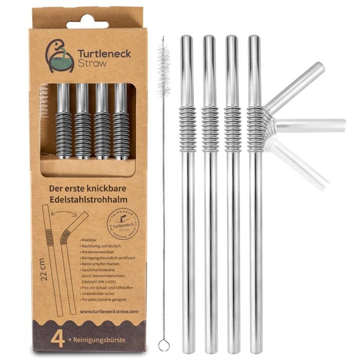 Bendable Straw | The Only Flexible Stainless Steel Straw | Patented & Hygienic Certified | Metal Straw | Reusable | Drinking Straws | 5 pcs Set (silvery)