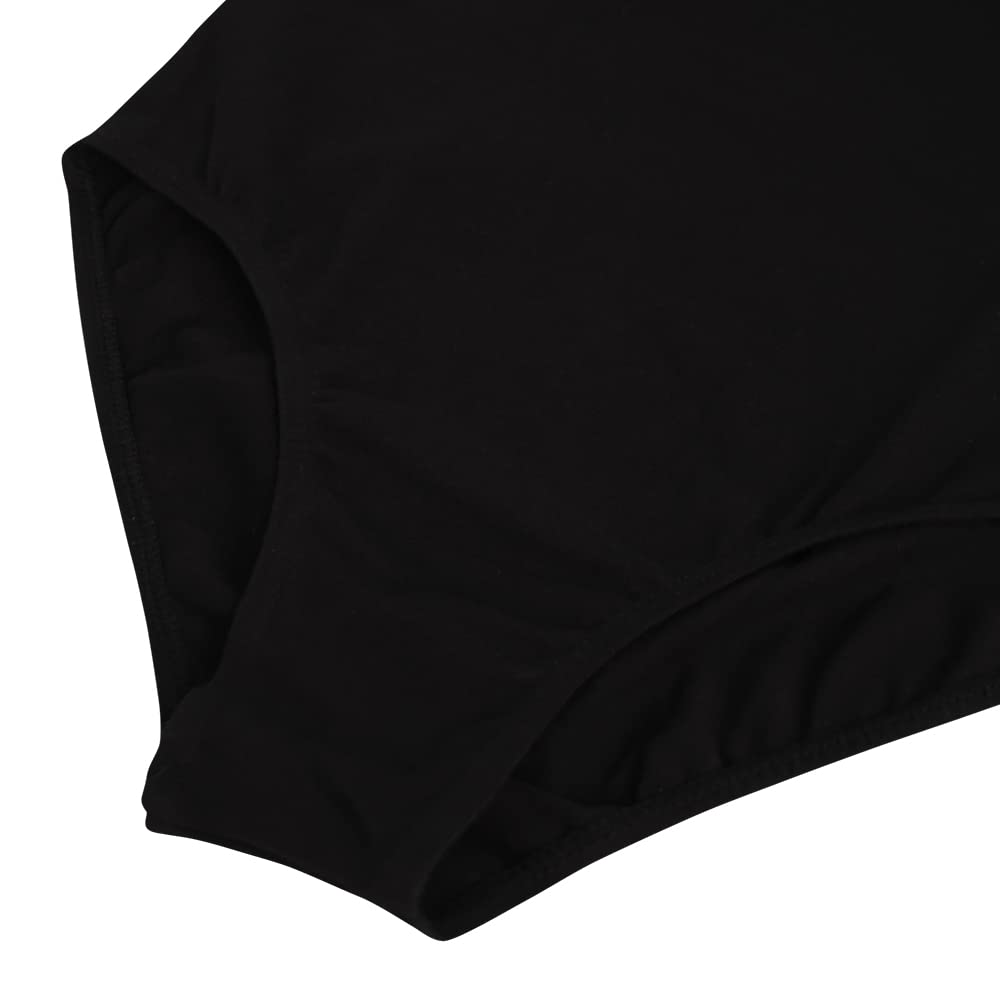 ASmileIndeep Ballet Leotard for Girls Dance Leotards Double Straps Crisscross Back (Black (Double Camisole), Large)