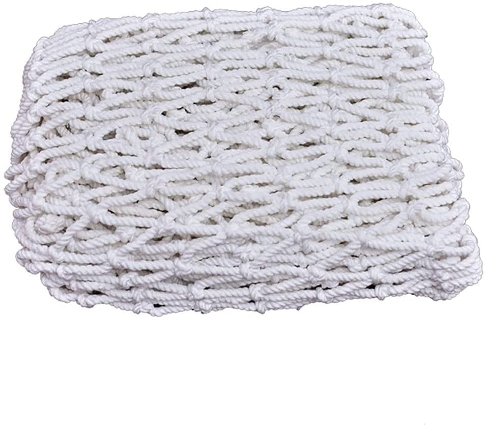 Braided Rope Net White Rope Net Baby Safety Rail Banister Stair Net Indoor Staircase Balcony Protection Anti-Fall Net 8mm*10cm Protective Net Stair Safety Net (Size:2 * 3m(6.6 * 9.