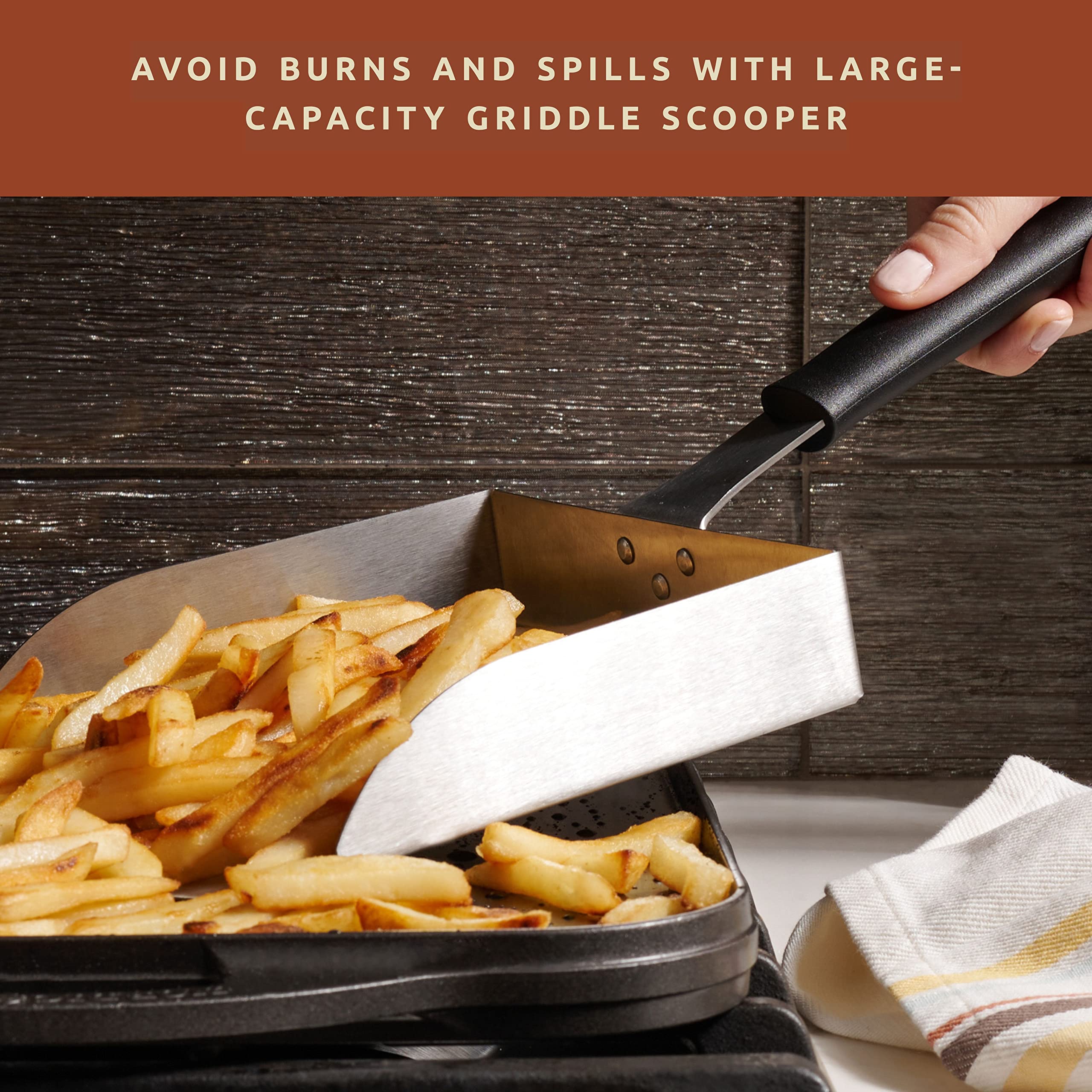 Bellemain Smash Burger Spatula for Griddle - Stainless Steel Griddle Scraper Tool, Large Griddle Spatula - Fried Food Scoop, Stir Fry Spatula, Food Mover - Hibachi Tools, Flat Top Grill Accessories