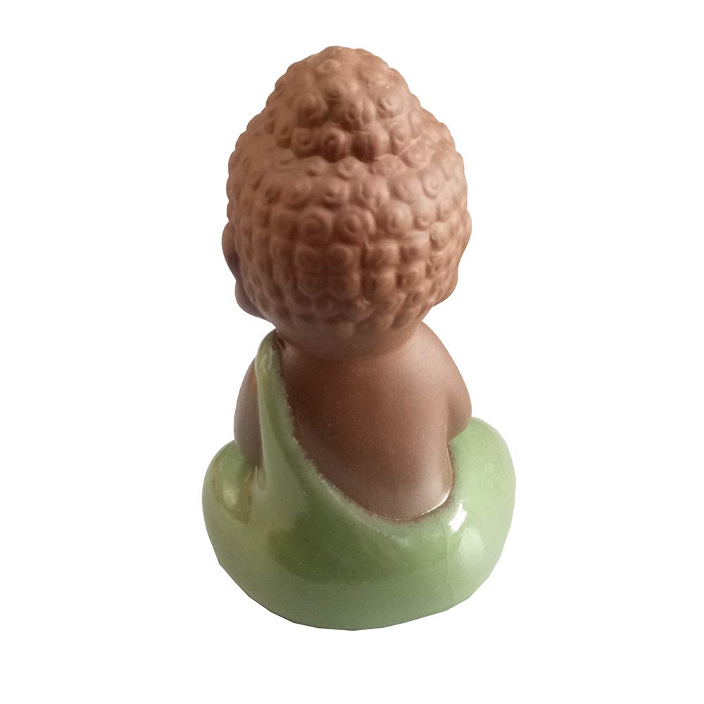 FengshuiGe Mini Tathagata Tea Pet Ceramic Buddhist Monk Meditation Decor Zen Garden Buddha Statues for Home Decor (Style1)