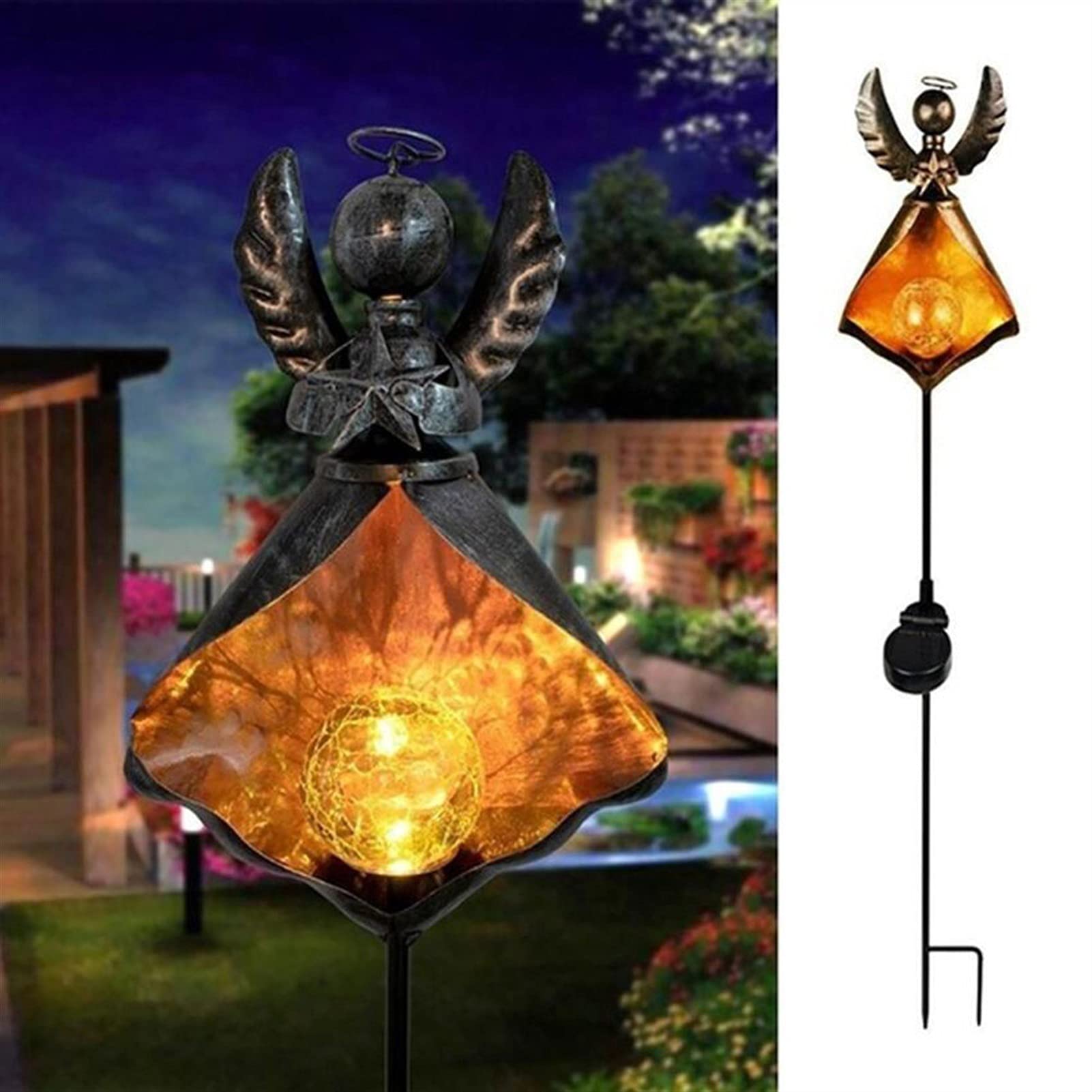 YAOLUU Outdoor Light Creative Outdoor Lights LED Solar Lights Metal Garden Lights Outdoor Lights Landscape Lights Home Garden Solar Decorative Lights Outdoor Lighting (Color : A)
