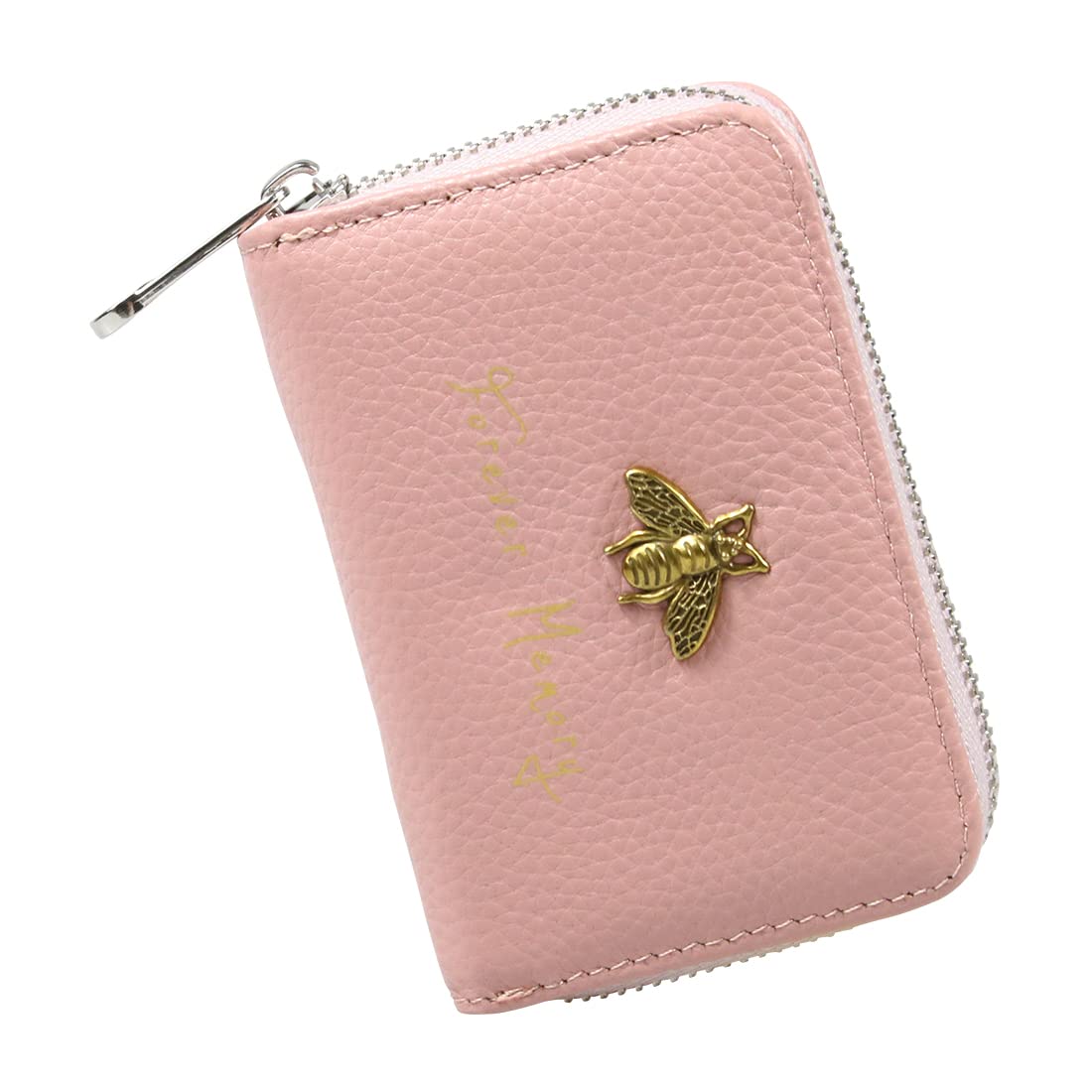 YEGQ Women Leather Coin Purse Zipper Small Wallet Card Case RFID Credit Card Holder Coin Pocket for Women & Grils (Pink)