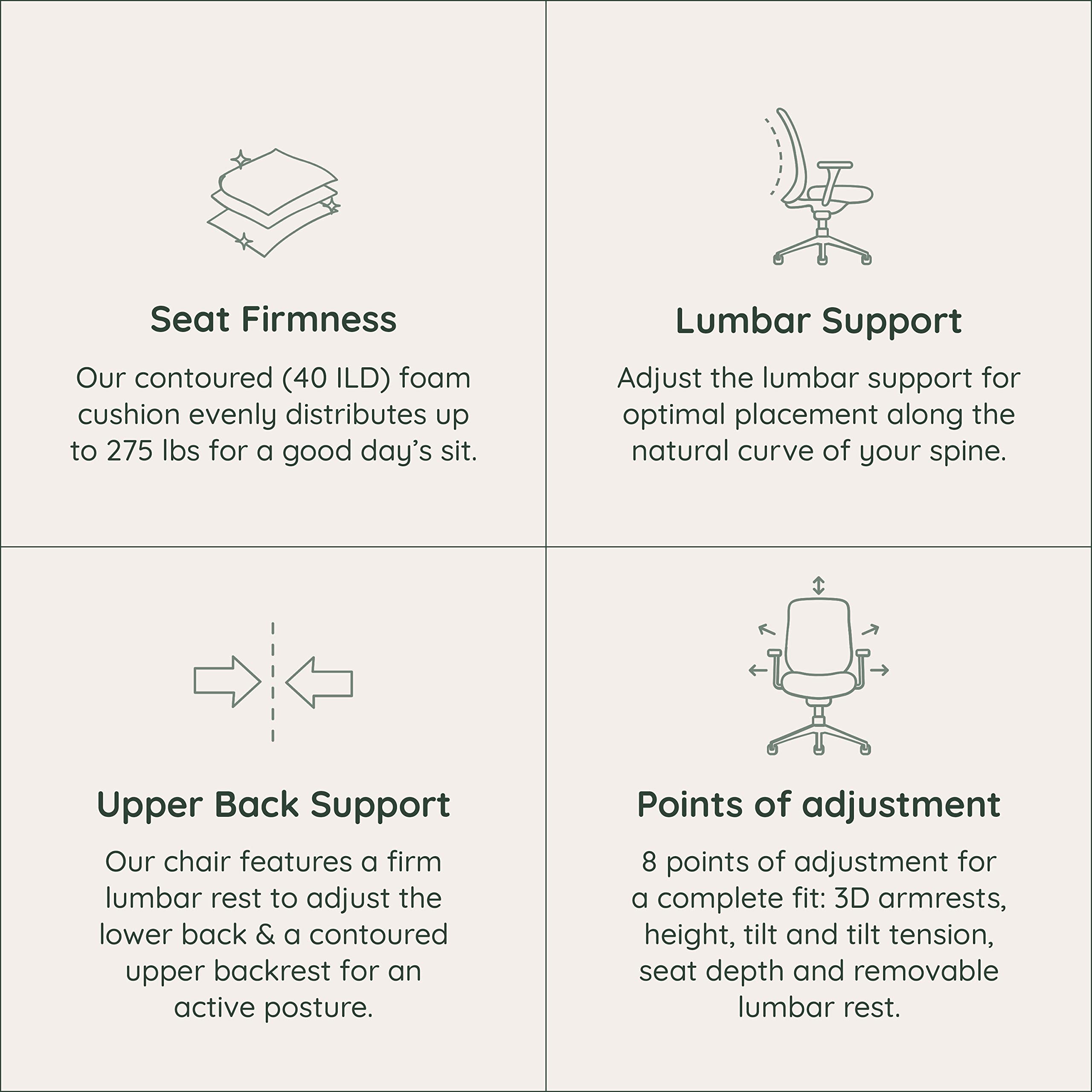 Branch Ergonomic Chair - A Versatile Desk Chair with Adjustable Lumbar Support, Breathable Mesh Backrest, and Smooth Wheels - Experience Optimal Comfort and Support - All Black