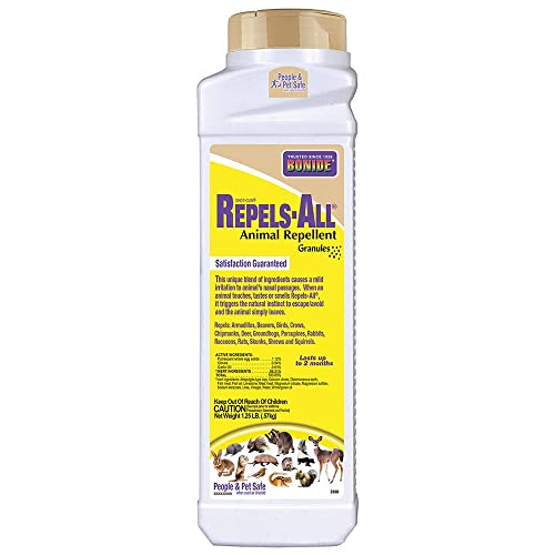 Bonide Repels-All Animal Repellent Granules, 1.25 lbs. Ready-to-Use Pellets Deter Pests from Lawn & Garden, Long Lasting Control