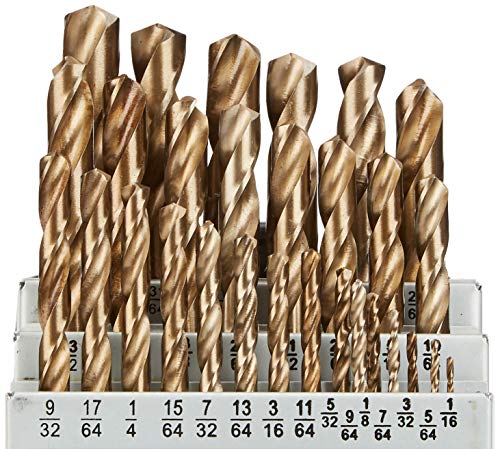 BOSCH GO29 29-Piece Assorted Set Gold Oxide Drill Bits with Included Case Standard Shank Diameters for General Purpose Applications in Wood, Plastic, Light-Gauge Metal