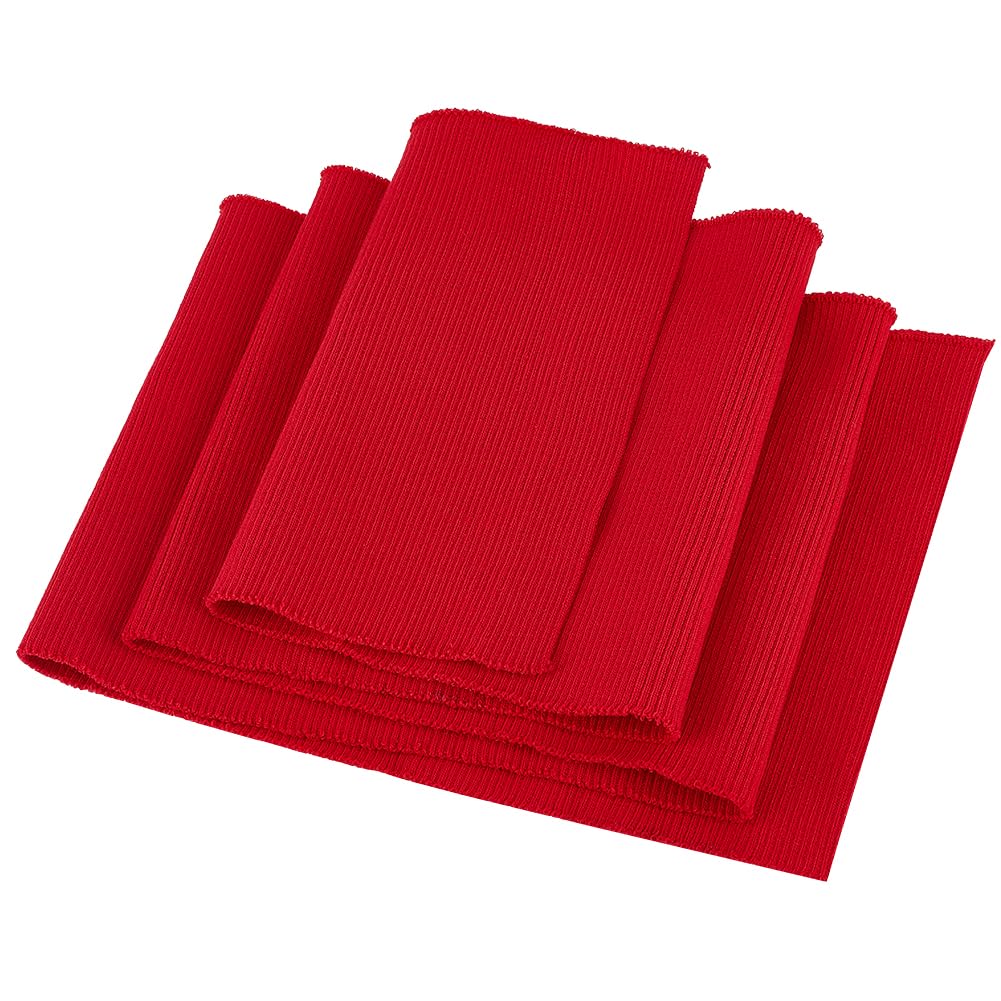 BENECREAT 39x6.9 Inch Knitted Rib Fabric, Dark Red Rib Cuff Fabric, Polyester Ribbing Fabric for Waistband Neckband Cuffs Jacket Extension, Clothing Accessories