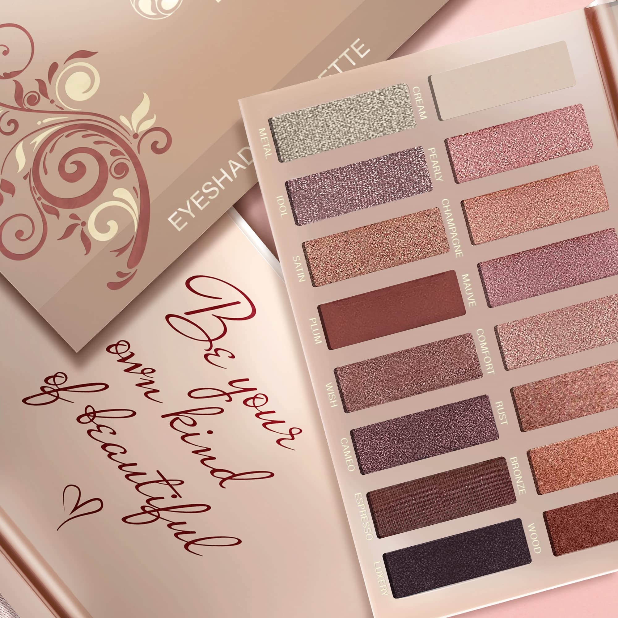 Best Pro Eyeshadow Palette Makeup - Matte Shimmer 16 Colors - Highly Pigmented - Professional Nudes Warm Natural Bronze Neutral Smoky Cosmetic Eye Shadows